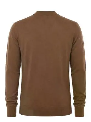 PAOLO PECORA Fine Knit Crew Neck Sweater - Brown