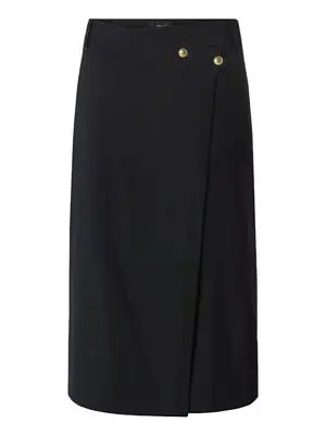Pinko Wrap-front Button-detail Skirt - Blue