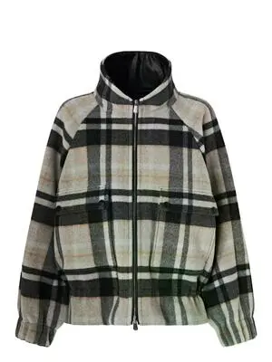 Pinko Check Pattern Zip-up Jacket - Neutrals