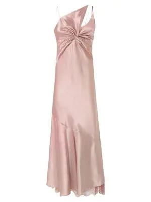 Pinko Lace-trimmed Twisted Detail Midi Dress - Pink