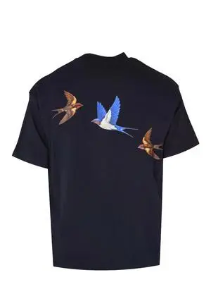 EXIT SOCIETY Bird-print T-shirt - Blue