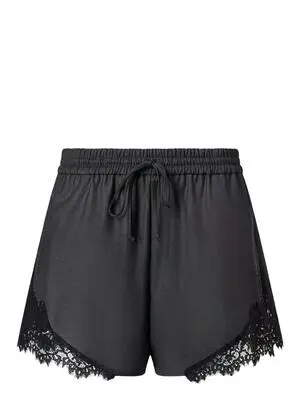 Pinko Lace-trimmed Drawstring Shorts - Grey