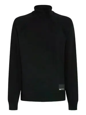 Karl Lagerfeld Lightweight Knit Roll-neck Sweater - Black