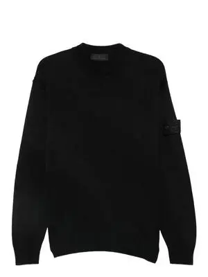Stone Island Logo Patch Crew-neck Sweater - Black