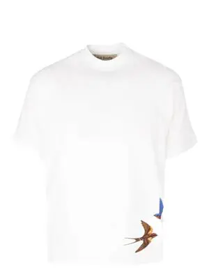 EXIT SOCIETY Bird-print T-shirt - White