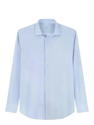 Boggi Milano Shirt Micro-patterned Stretch Nylon Slim-fit B Tech - Blue