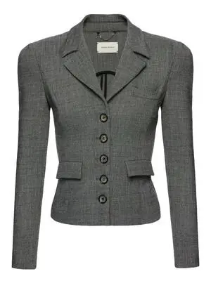 Magda Butrym Single-breasted Fitted Blazer - Grey