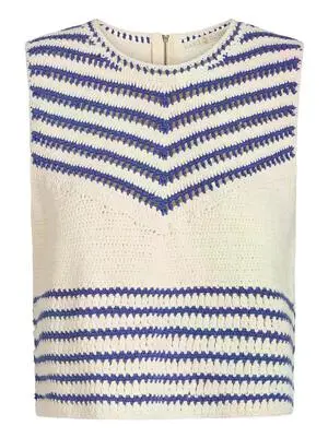 MARIE OLIVER Chevron-knit Sleeveless Tank Top - Neutrals