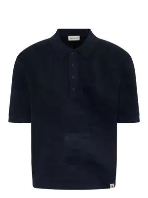 Calvin Klein Ribbed-knit Polo Shirt - Blue