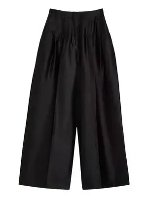 HEIRLOME Condesa Pleated Wide-leg Trousers - Black