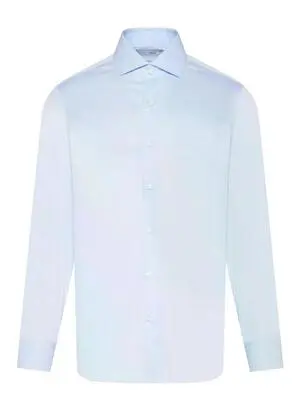 BARBA NAPOLI Spread-collar Long-sleeve Shirt - Blue