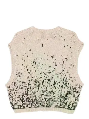ALYSI Intarsia Knit Sleeveless Vest - Neutrals