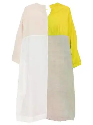 AODRESS Colour-block Midi Dress - Neutrals