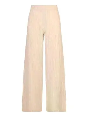 Agnona Cable Knit Wide-leg Trousers - Neutrals