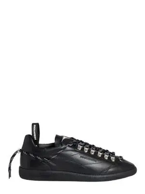 Dsquared2 Rebels Leather Lace-up Sneakers - Black