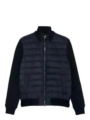 Herno Quilted Ribbed-sleeve Jacket - Blue