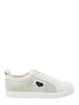 Philipp Plein Perforated Suede Sneakers - Neutrals