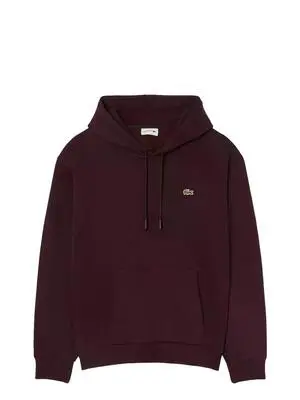 Lacoste Logo Patch Hoodie - Brown