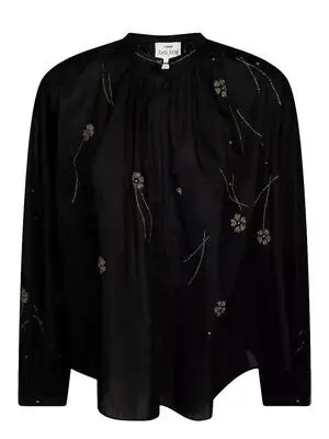FORTE_FORTE Embroidered Blouse - Black