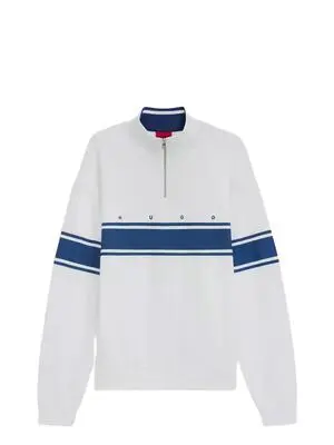 Hugo Striped Half-zip Sweatshirt - White