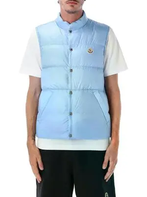 Moncler Padded Logo-patch Gilet - Blue