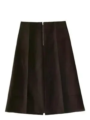 Studio Nicholson Darc Pressed-crease Midi Skirt - Brown