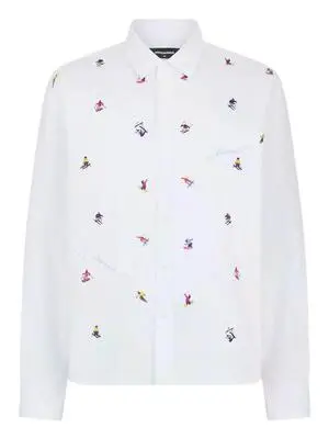 DSQUARED2 Skier-embroidered Cotton Shirt