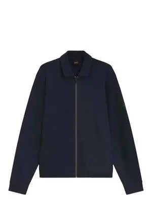 BOSS Zip-up Shirt Jacket With Spread Collar - Blue