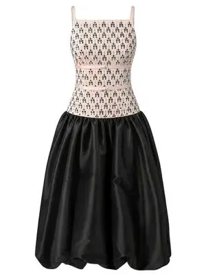 NAFSIKA SKOURTI Astra Bloom Crystal-embellished Midi Dress - Black