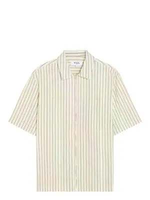 WAX LONDON Striped Zip-up Shirt - Neutrals