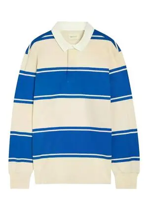 Gant Horizontal-stripe Long-sleeve Polo Shirt Neutrals