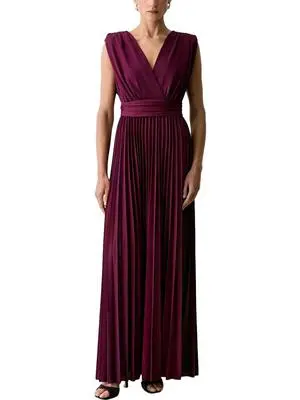MORGAN Pleated Wrap-style Maxi Dress - Purple