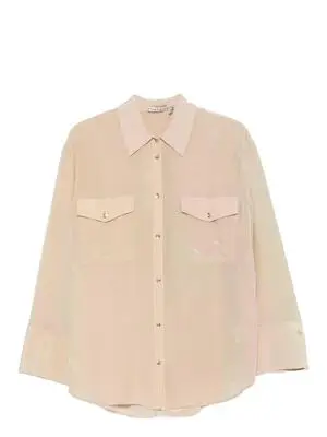 Alice + Olivia Flap-pocket Button-up Shirt - Neutrals