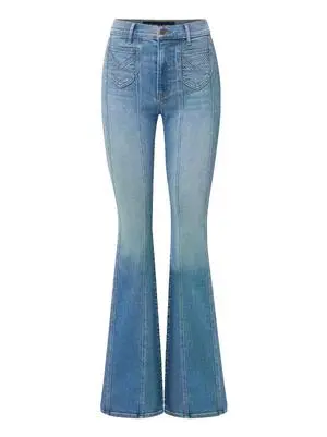 Veronica Beard Beverly Panelled Flared Jeans - Blue