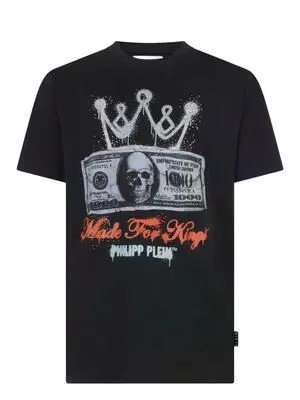 Philipp Plein Jersey T-shirt Crown Dollar - Black