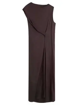 Bondi Born Ardea Draped Asymmetric Maxi Dress - Brown