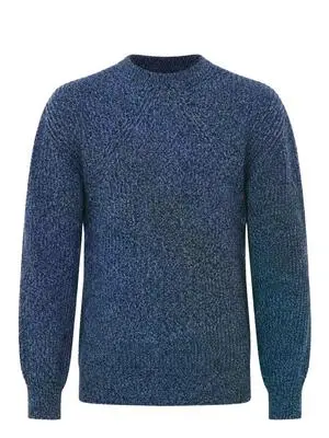 PAOLO PECORA Crew Neck Virgin Wool Sweater - Blue