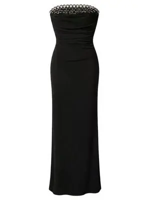 NAFSIKA SKOURTI Joni Midi Crystal-embellished Strapless Dress - Black