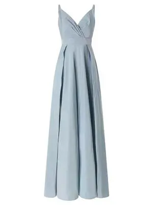 Pinko Long Taffeta Dress With Slit Blue