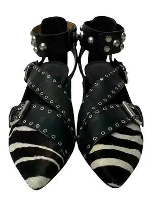 ISABEL MARANT VINTAGE Linzy Eyelet Ballet Flats - Black