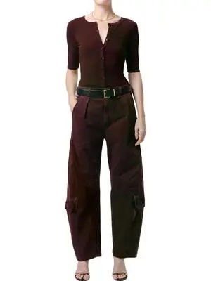 Citizens Of Humanity Flight Pleated Barrel-leg Cargo Pants - Red