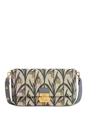 COCCINELLE Coccinelle Mini C-Me Lock Floral-Print Jacquard Shoulder Bag