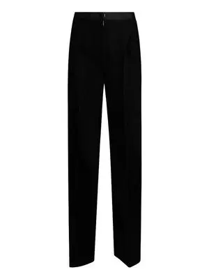 FORTE_FORTE Ribbed Velvet High-waisted Trousers - Black