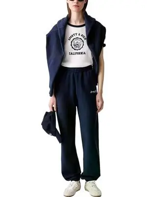 SPORTY & RICH Syracuse Embroidered Track Pants - Blue