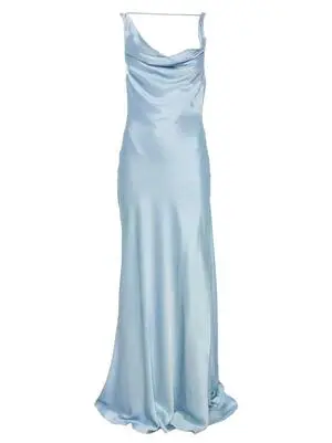 Arcina Ori Darcy Cowl Neck Sleeveless Gown - Blue