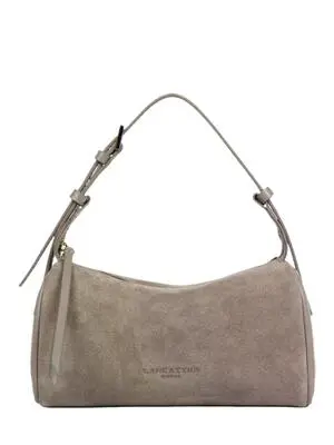 LANCASTER Suede Effect Shoulder Bag - Grey