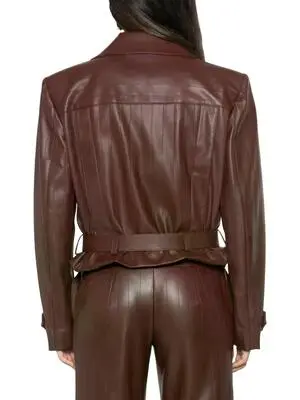 Patrizia Pepe Belted Double-breasted Jacket - Brown