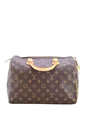 LOUIS VUITTON Louis Vuitton Speedy Handbag Monogram Canvas 30 Satchel Brown