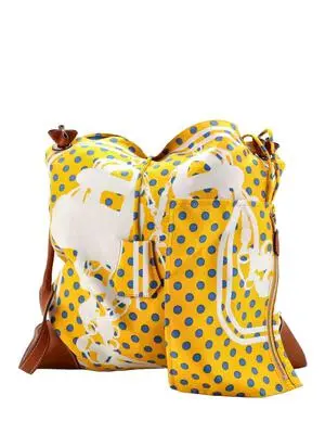Hermès Hermès Silky City Bag Printed Silk And Leather PM Crossbody Bag Blue