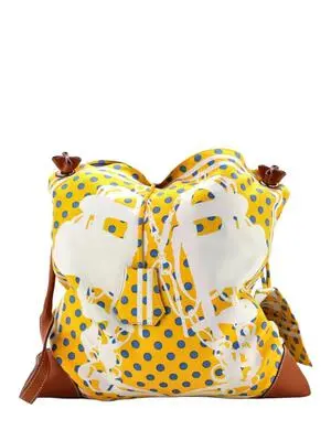 Hermès Hermès Silky City Bag Printed Silk And Leather PM Crossbody Bag Blue
